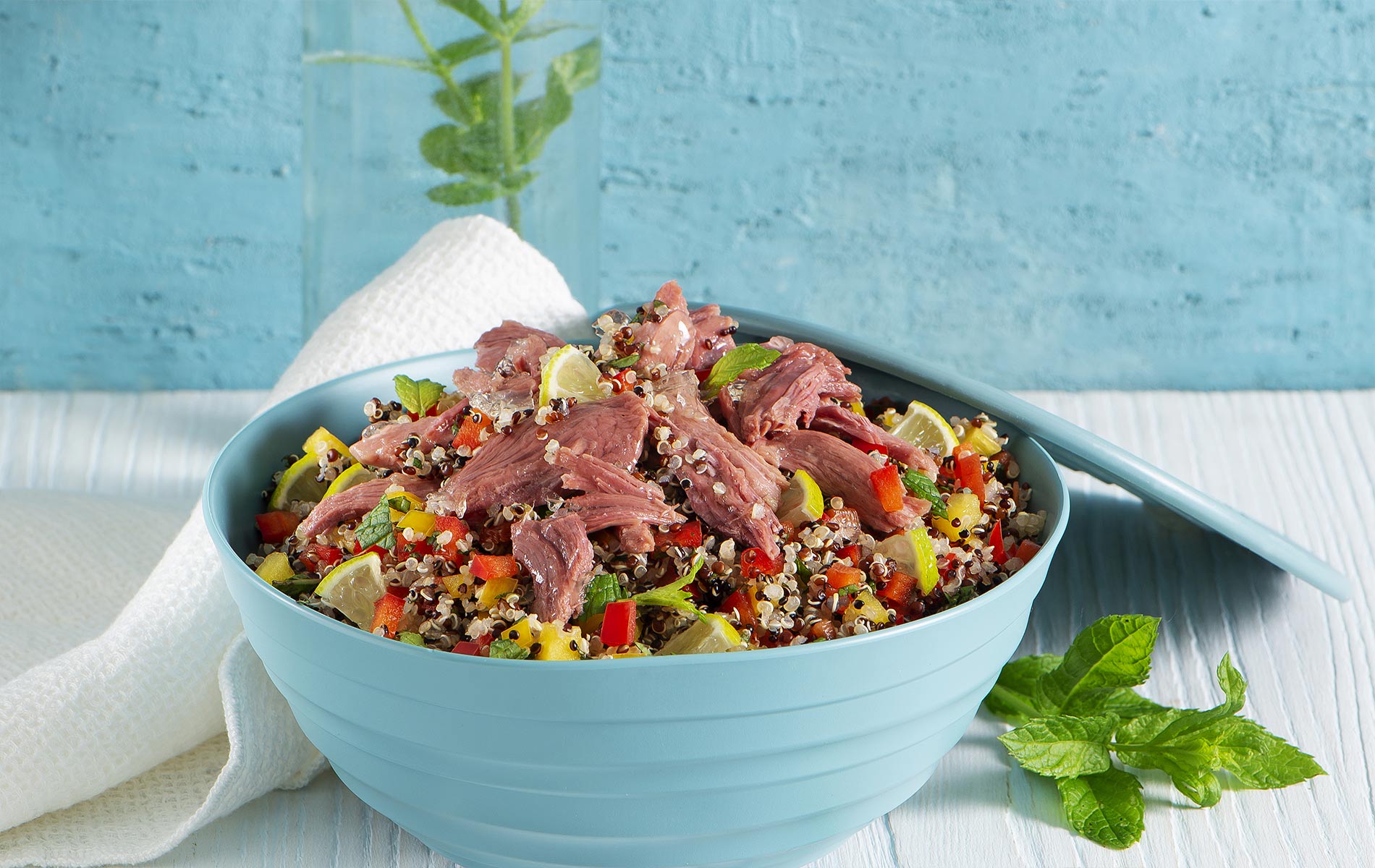 Simmenthal con quinoa, peperoni e menta - Simmenthal